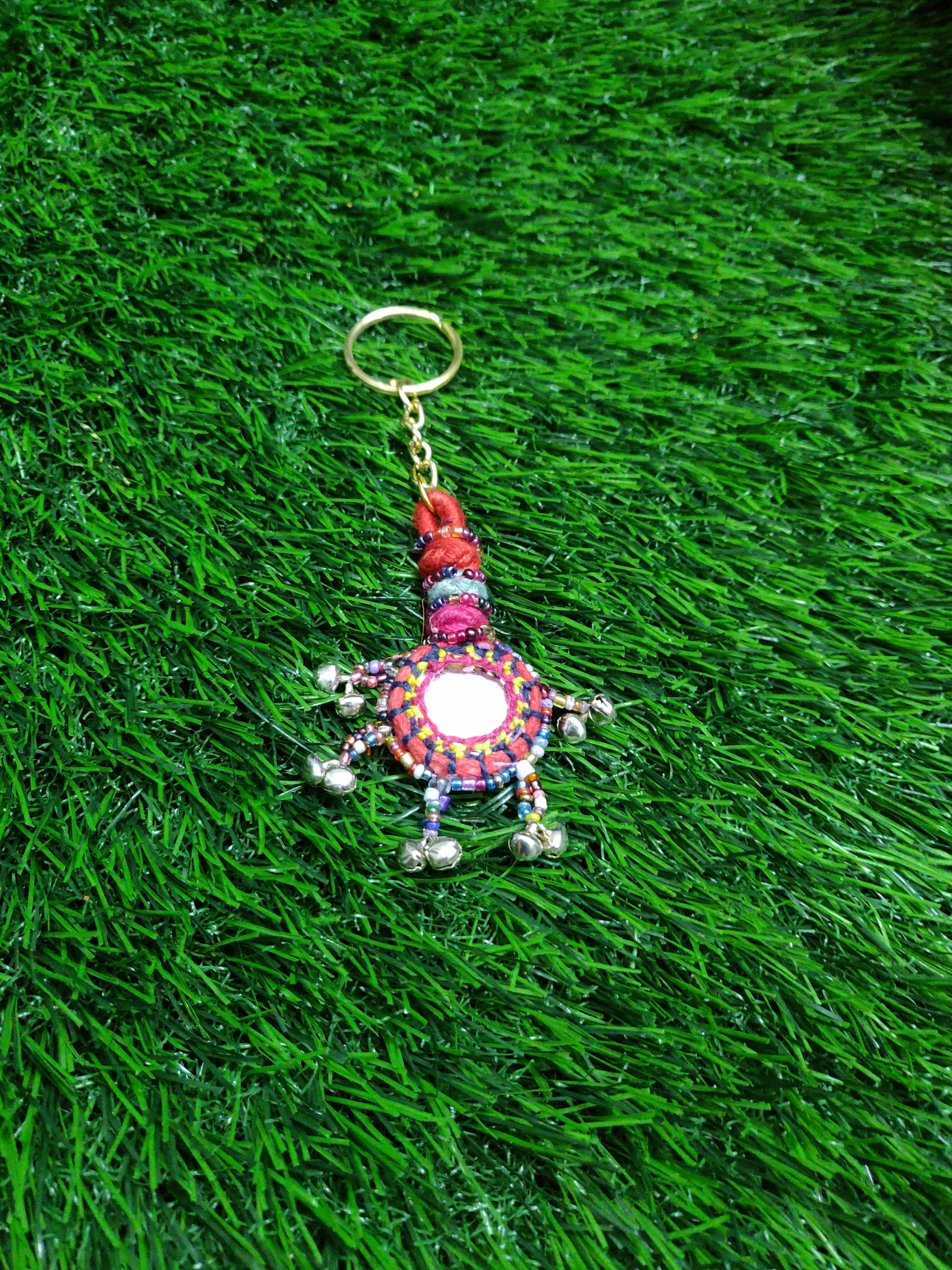 Indian Rajasthani Handmade Keyring, Key Rings With Mirror Tassels ...