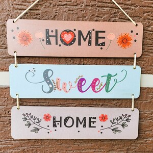 Welcome Sign Board for Front Door/ Home Sweet Home MDF Wooden Wall ...