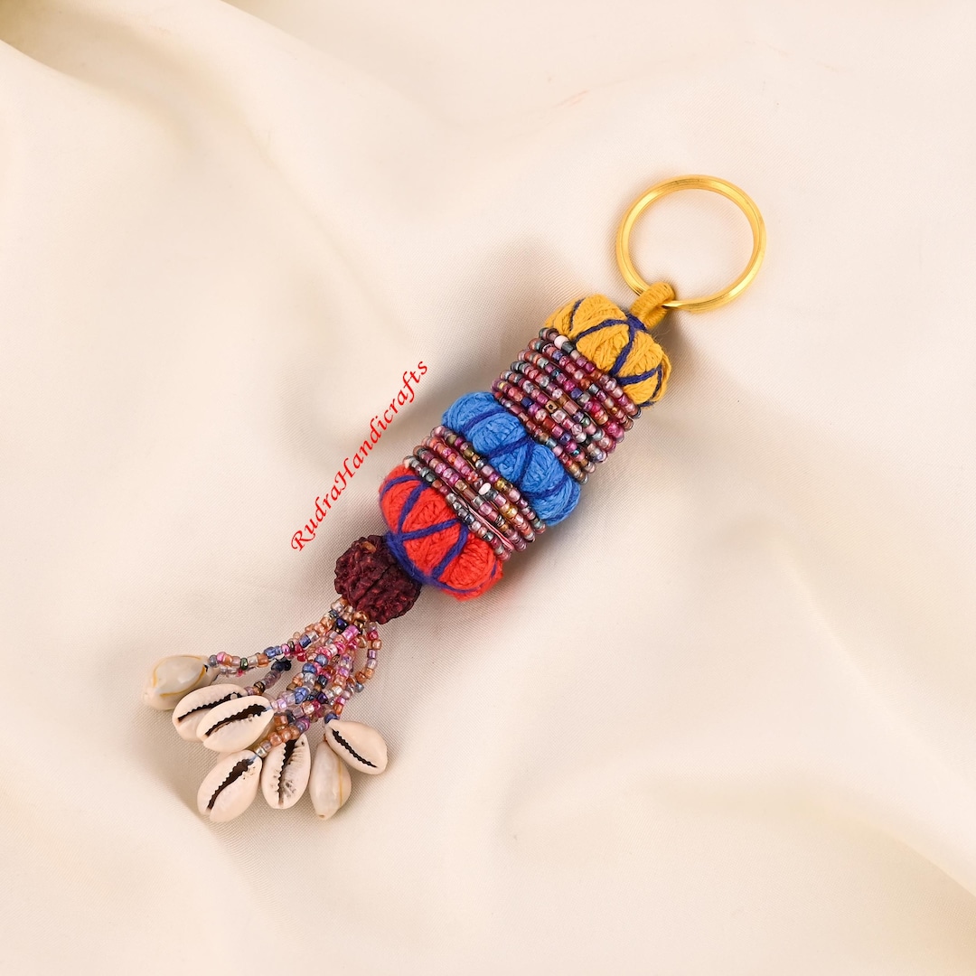 Indian Rajasthani Handmade Tassel Keychain, Keychains With Tribal ...