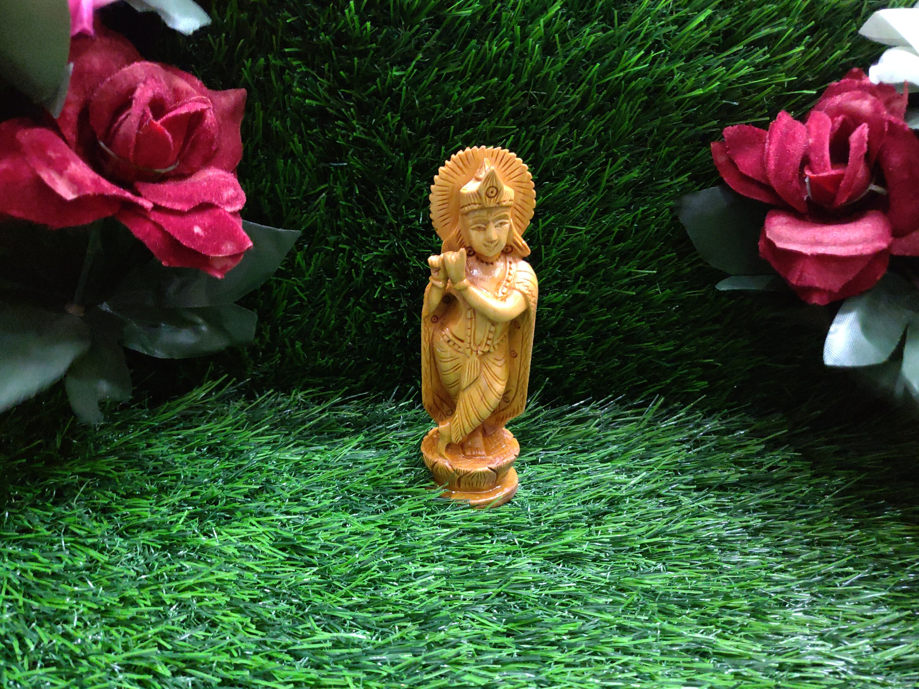 Lord Krishna Wooden Statue Handmade Krishna Figurine - Etsy