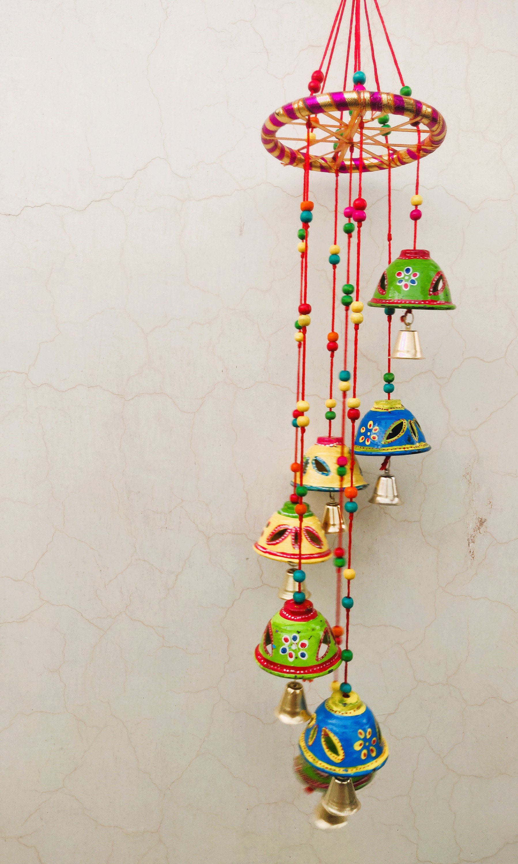 Bulk Lot Handcrafted Round Bells Design Windchime, Handmade Door ...