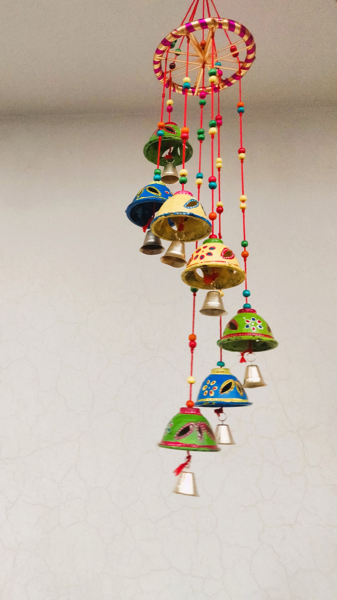 Bulk Lot Handcrafted Round Bells Design Windchime, Handmade Door ...