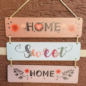 Welcome Sign Board for Front Door/ Home Sweet Home MDF Wooden Wall ...