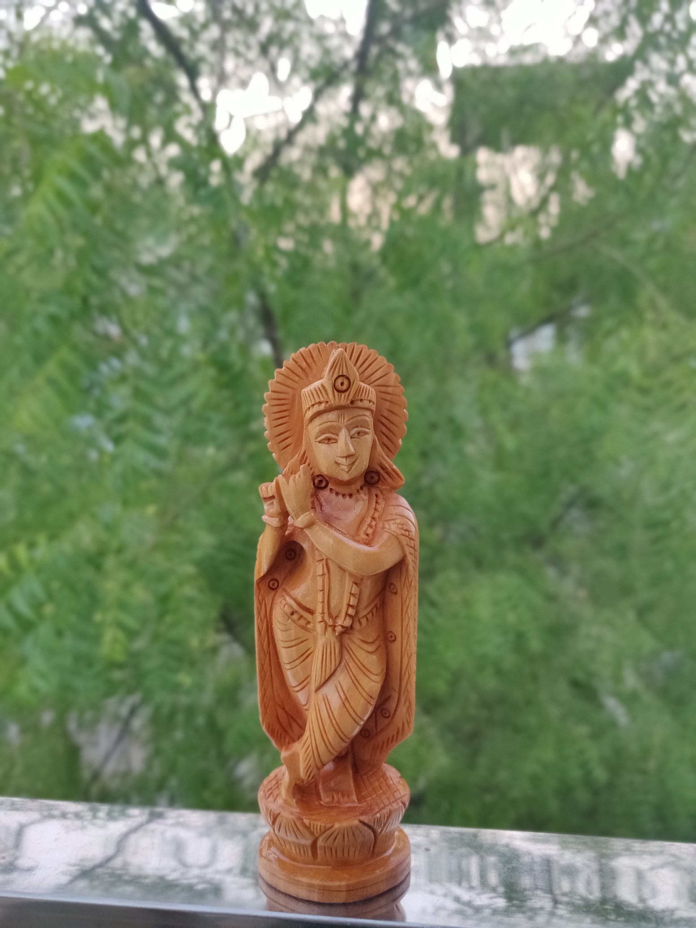 Lord Krishna Wooden Statue Handmade Krishna Figurine - Etsy