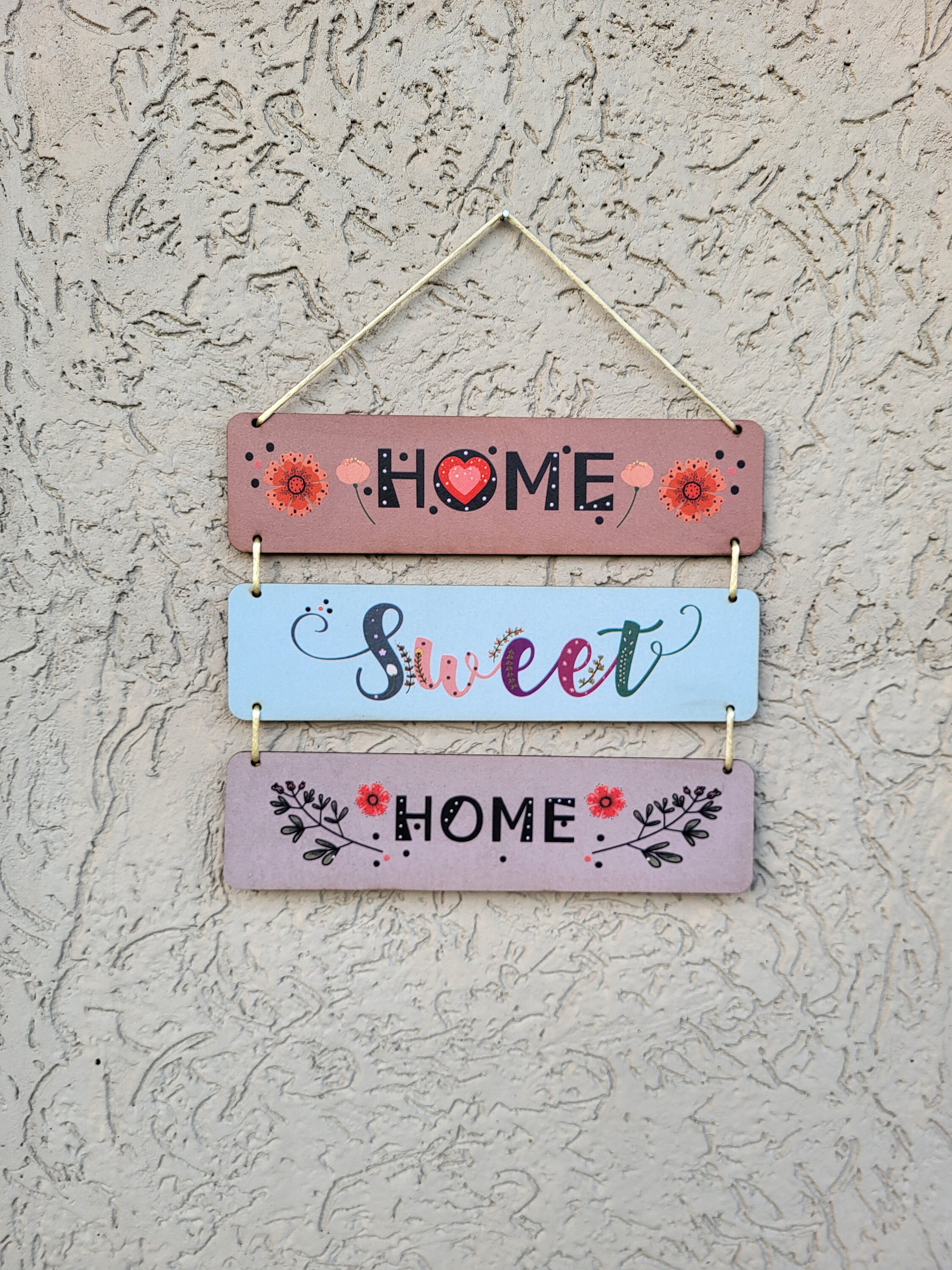 Welcome Sign Board for Front Door/ Home Sweet Home MDF Wooden Wall ...