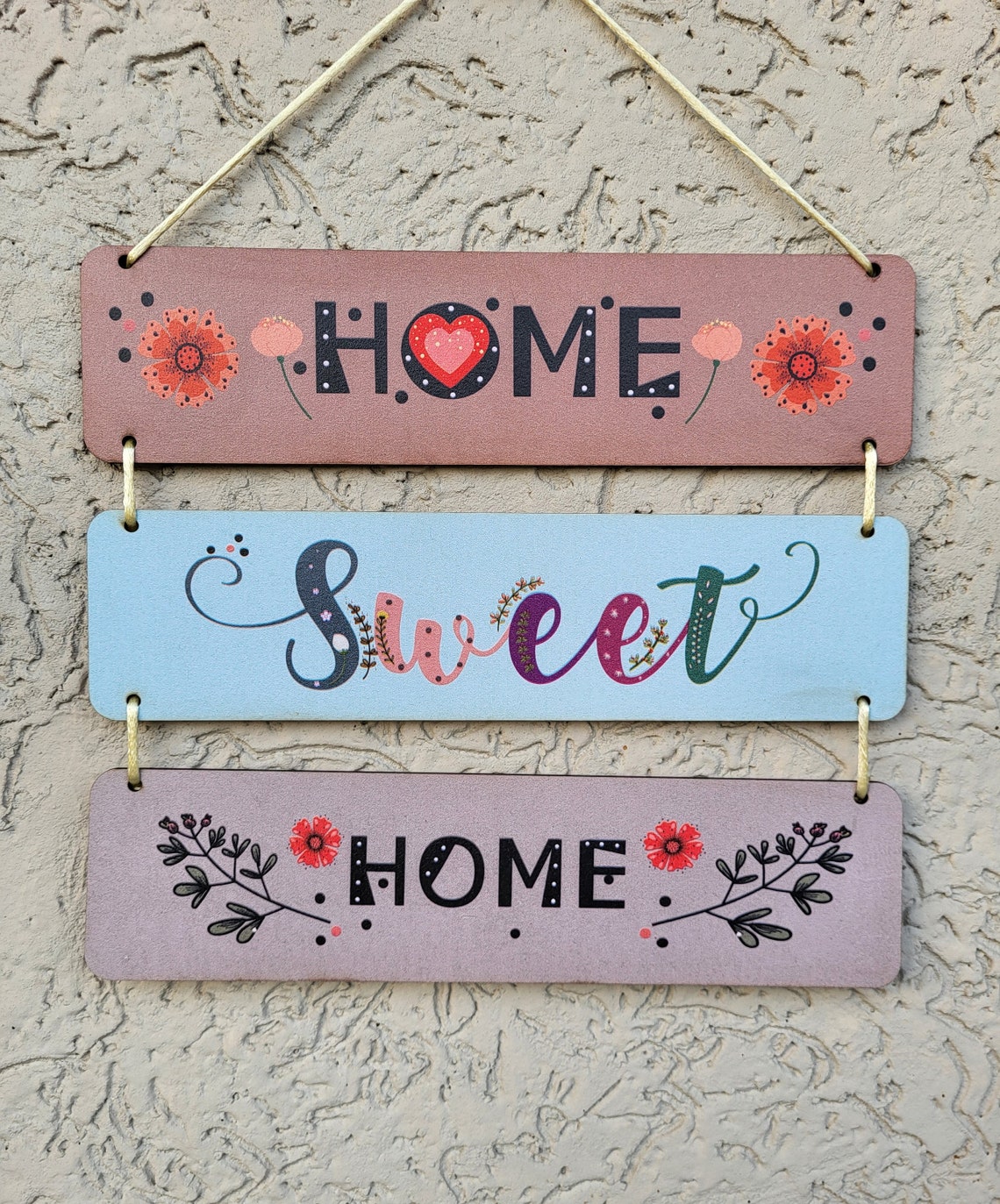 Welcome Sign Board for Front Door/ Home Sweet Home MDF Wooden Wall ...