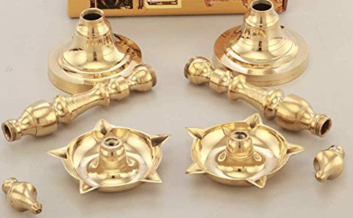 Brass Traditional Kerala Oil/ghee Diya Deepak Lampdiya for - Etsy