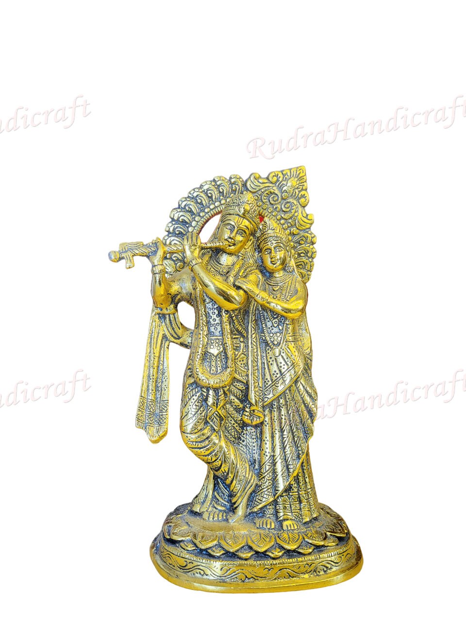 Radha Krishna Idol Statue Beautiful Divine Sculpture Temple Puja Murti ...