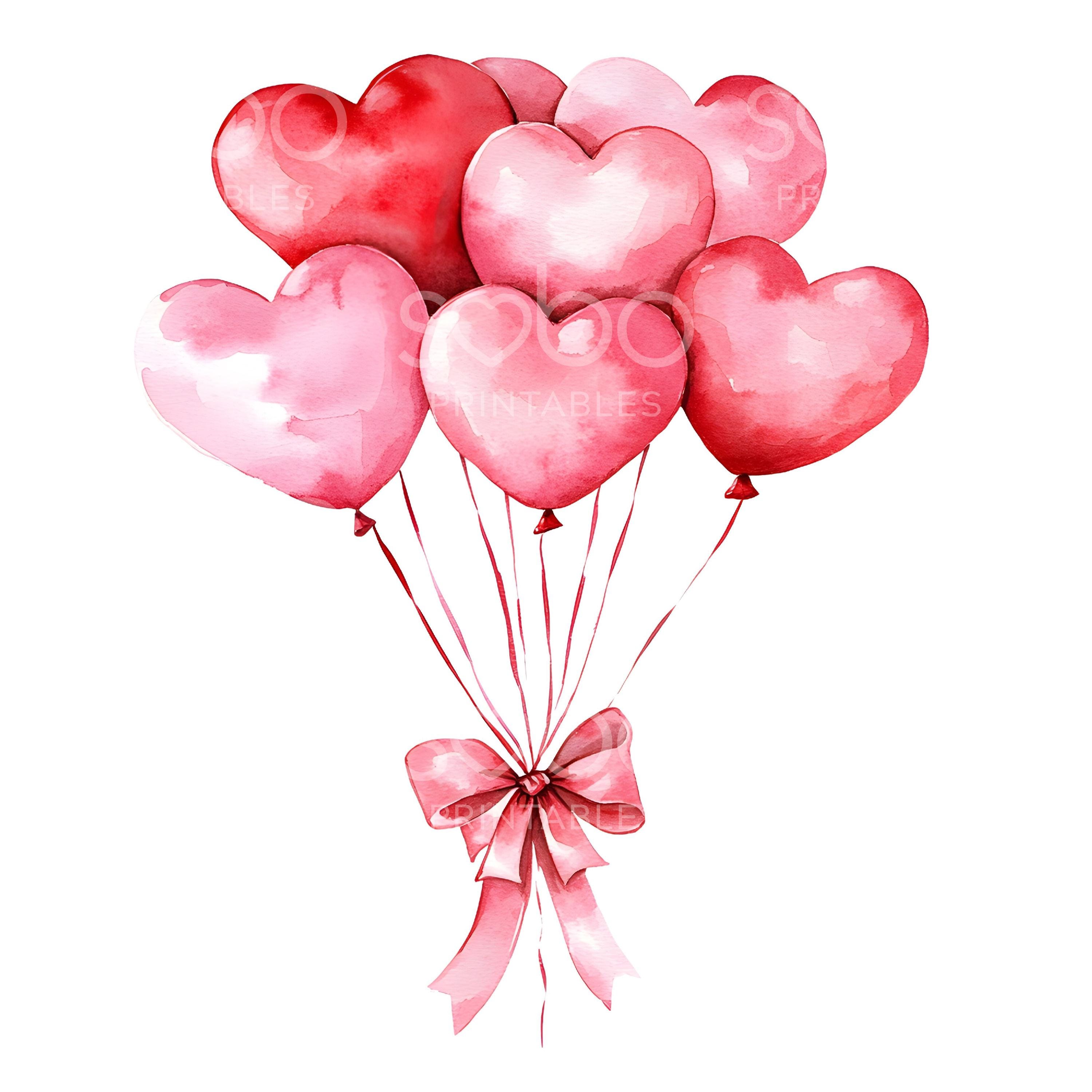 22 Cute Valentine Day Balloons Clipart, Coquette Heart Balloons ...