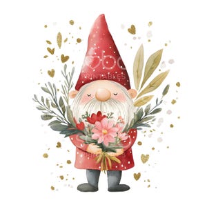 19 Valentine's Day Gnome Clipart, Cute Love Gnomes, Valentine's ...