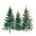 20 Christmas Pine Trees Clipart, Gold Winter Festive Clipart, Printable ...