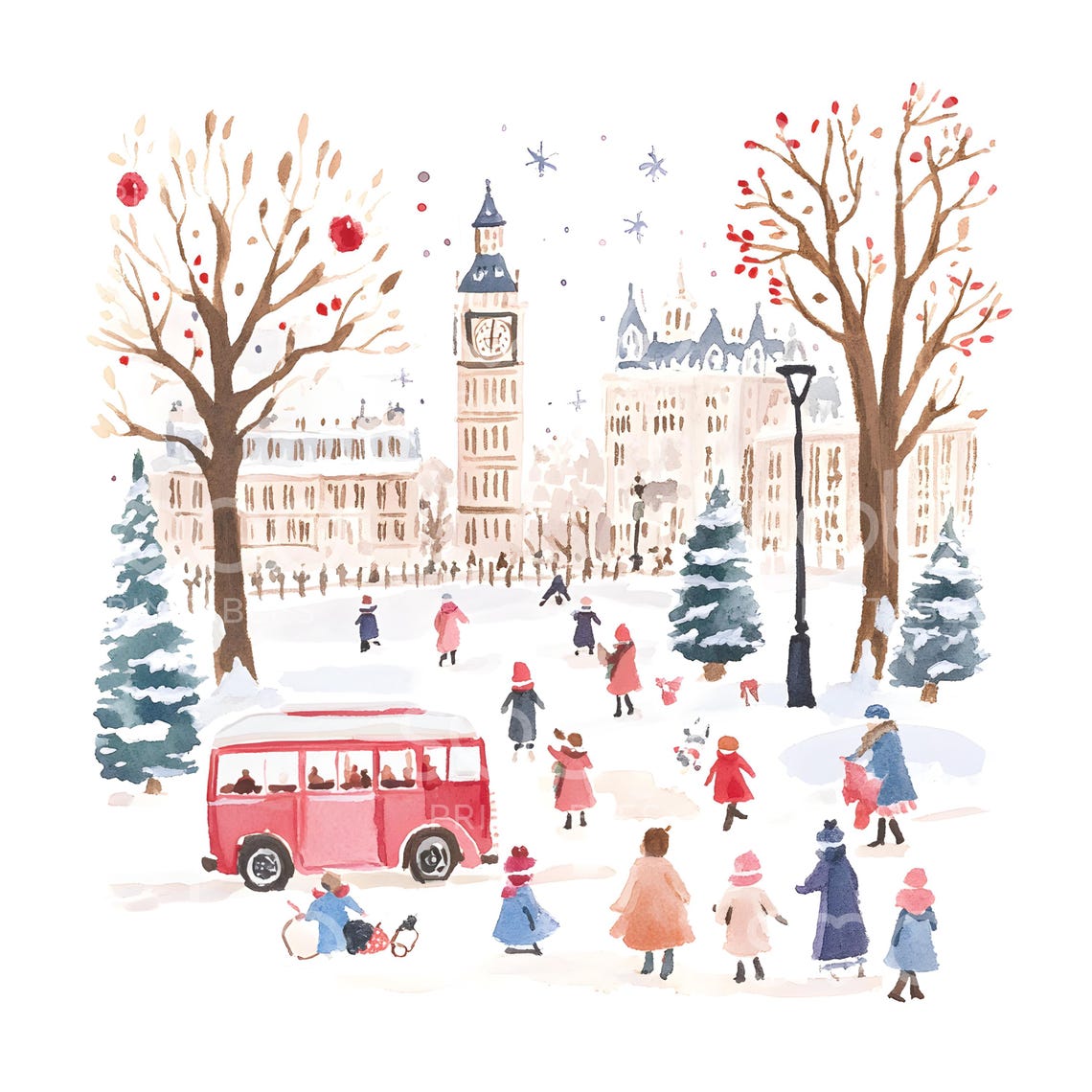25 Christmas in London Clipart, Winter London, Cute London Travel ...