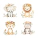 12 Boho Safari Animals Clipart, Nursery Art, Boho Safari Animals ...