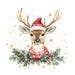 18 Xmas Deer Santa Hat Clipart, Christmas Deer, Christmas Clipart ...