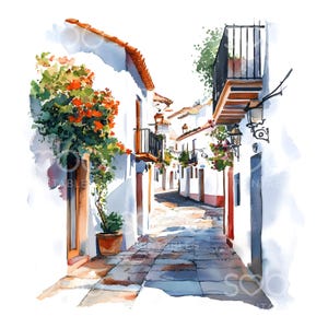 26 Spanish Streets Clipart, Cute Spain Tourism, High Quality Jpgs ...
