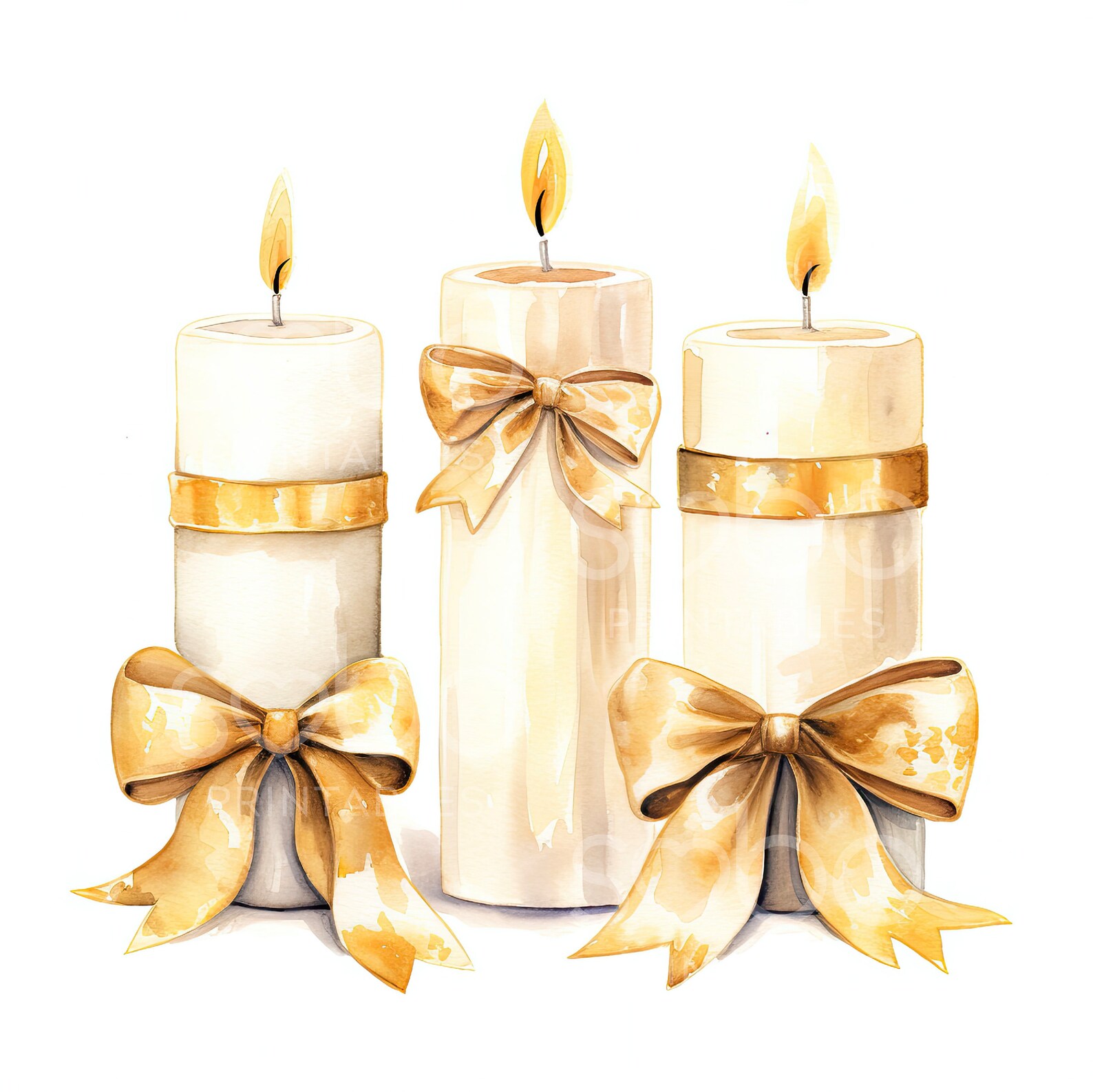 Gold Christmas Elements Clipart - 10 High Quality Jpgs, Digital ...