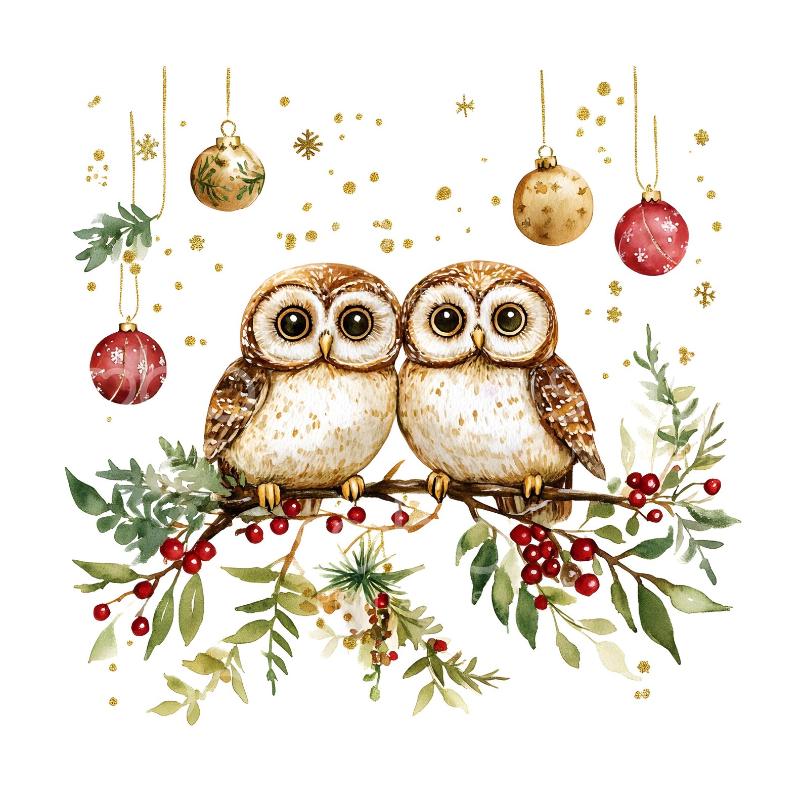 21 Christmas Owls Clipart, Christmas Owls, Christmas Owl Couple ...