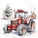15 Christmas Farm Tractor Clipart, Christmas Clipart, Printable ...