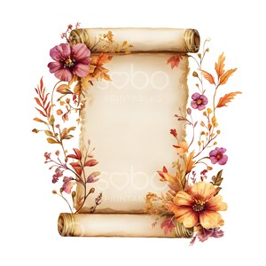 28 Autumn Scroll Clipart, Fall Medieval Scroll, Fall Autumn Vintage ...