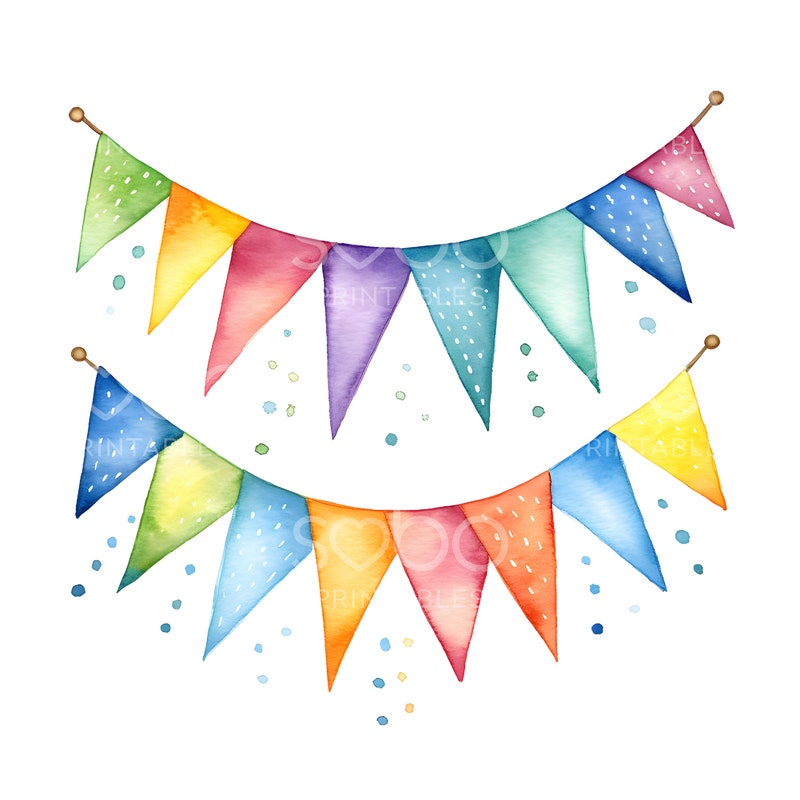 Bunting Clipart - Etsy UK