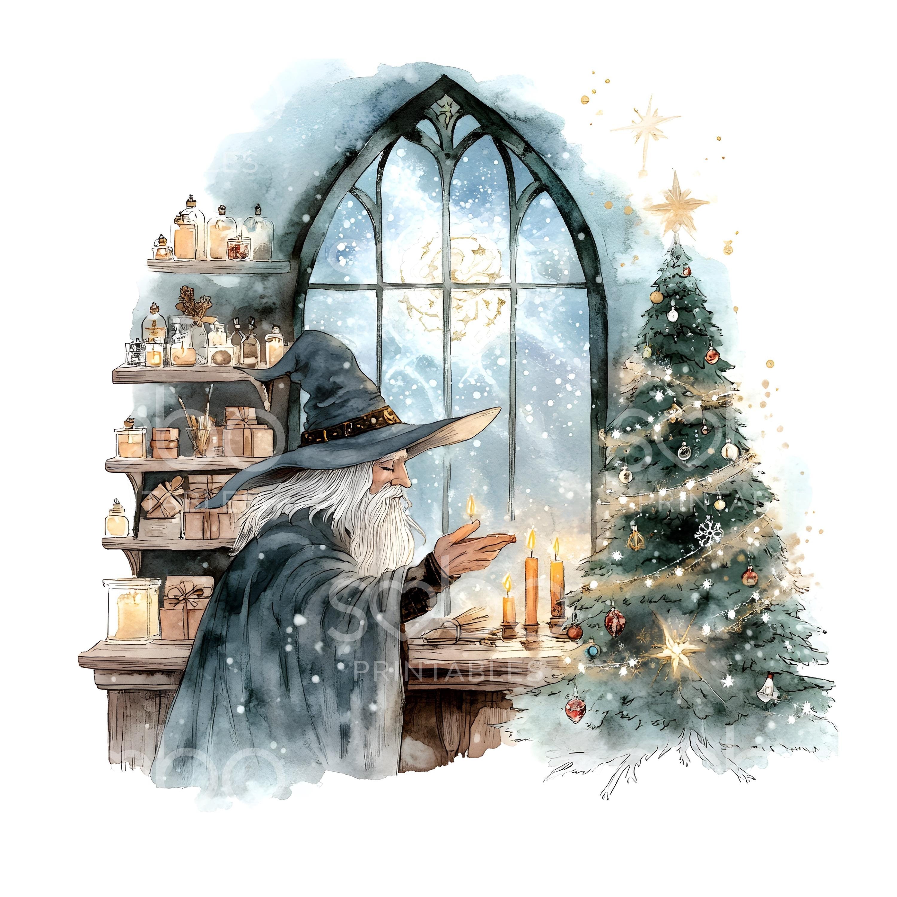 28 Wizard Workshop Clipart, Fantasy Art, Magical Christmas Workshop ...
