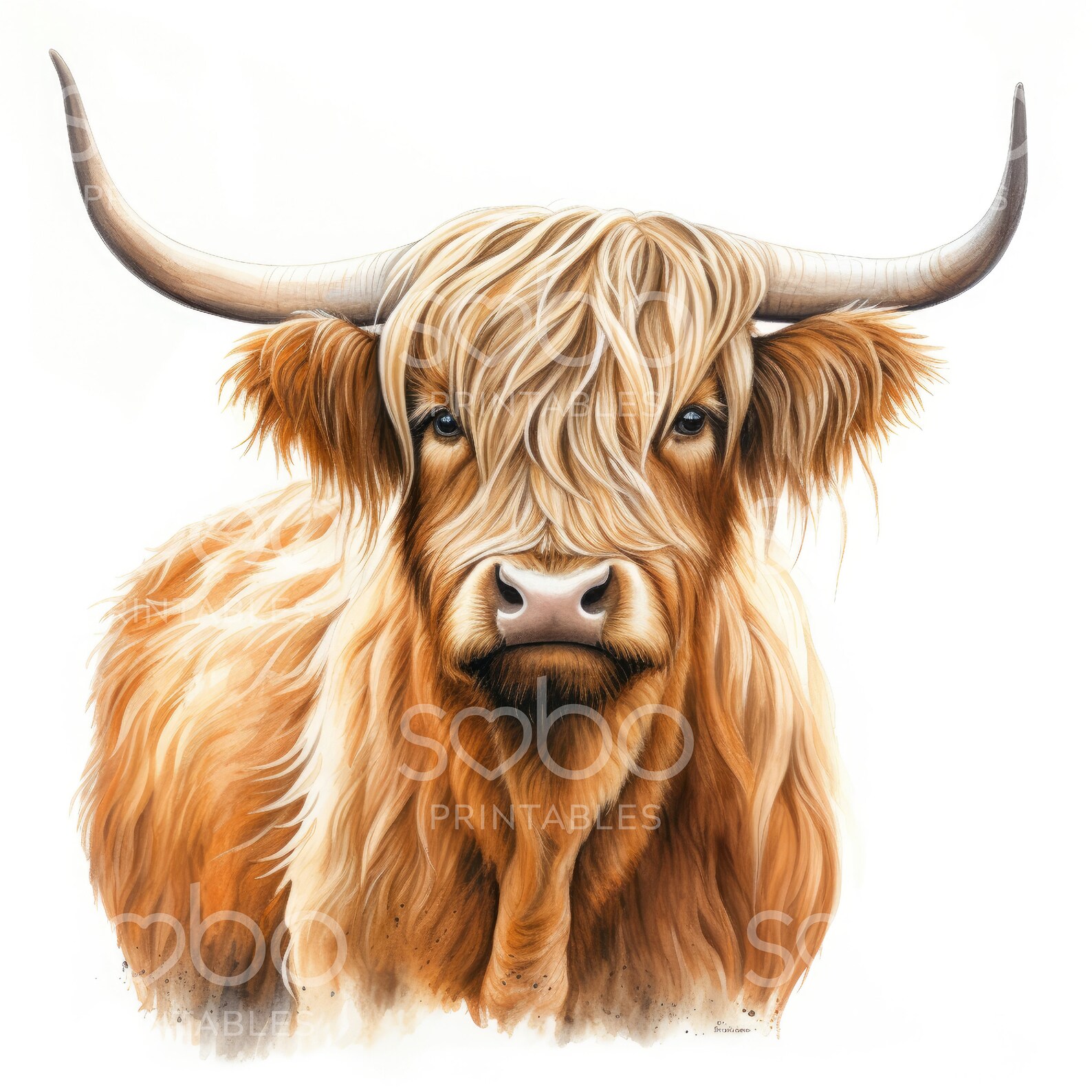 Highland Cow Clipart - 15 High Quality Jpgs, Digital Download, Card ...