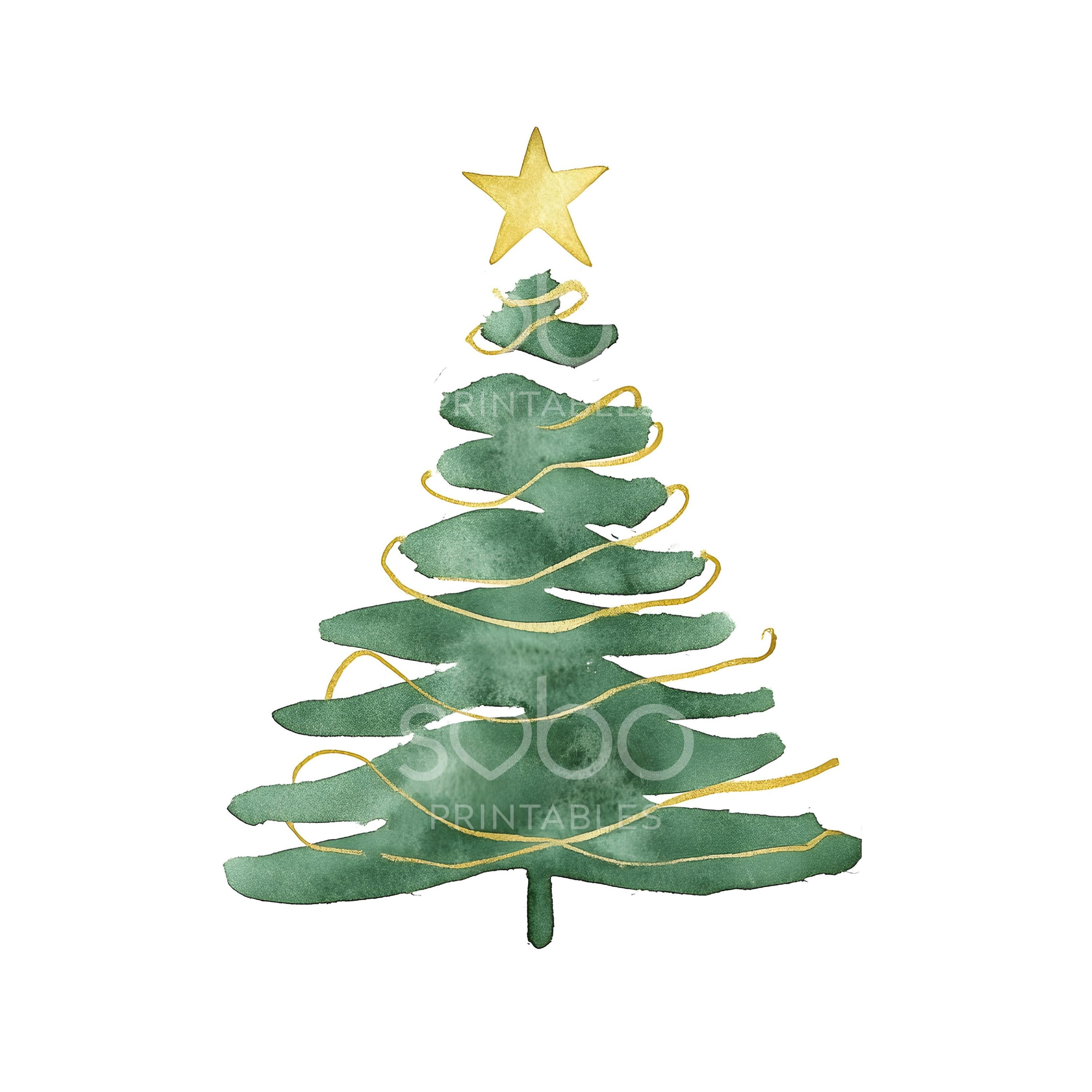23 Brush Xmas Tree Clipart, Simple Christmas Tree, Christmas Tree ...
