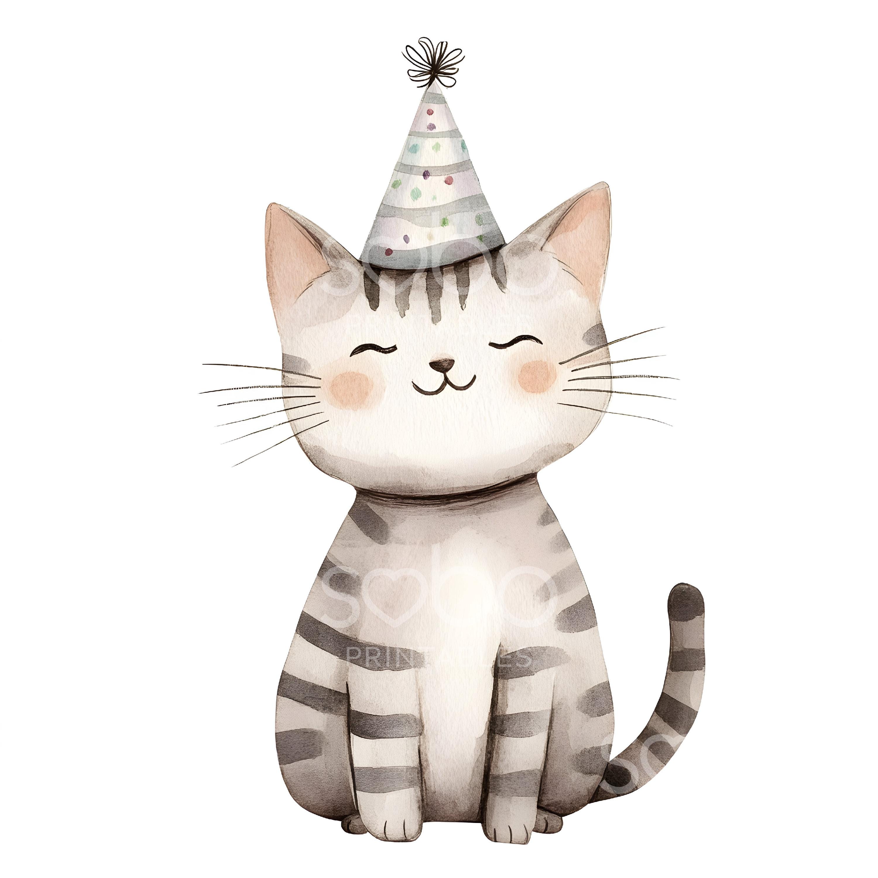 27 Cartoon Party Cats Clipart, Nursery Cats, Cute Kitten, High Quality ...