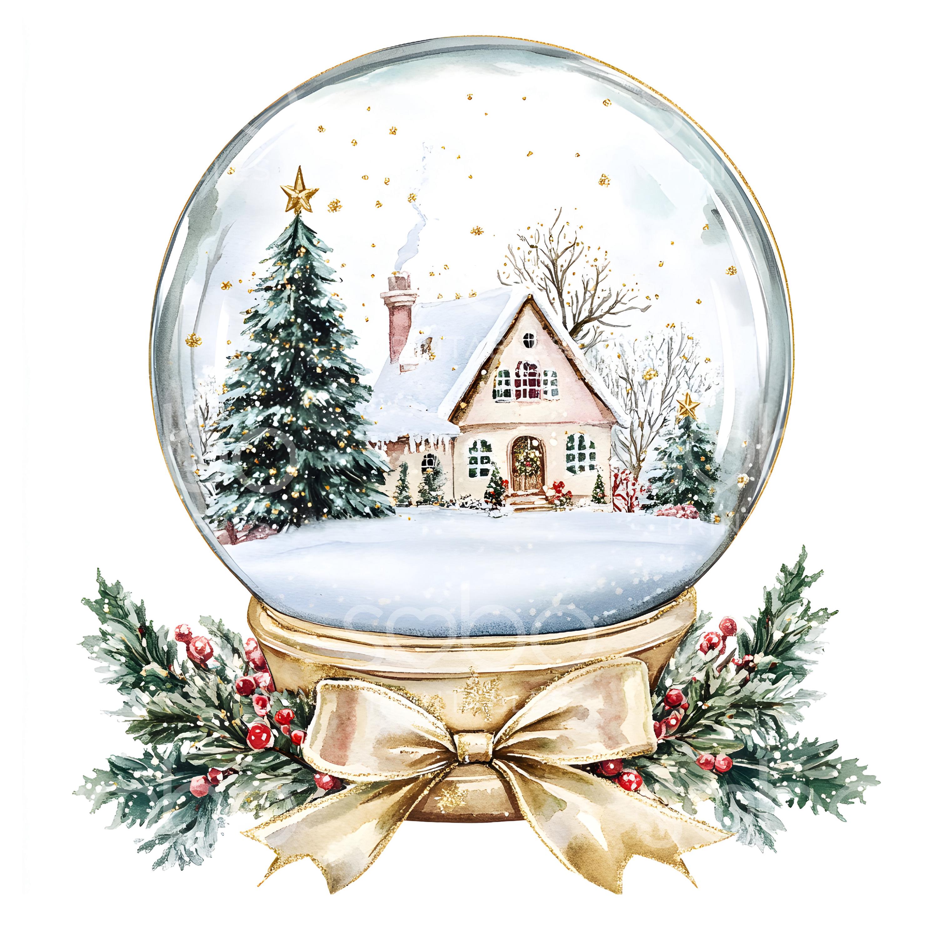 21 Christmas Snow Globe Clipart, Winter Festive Clipart, Printable ...