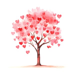 20 Valentine Day Heart Tree Clipart, Love Hearts Tree, Valentine ...