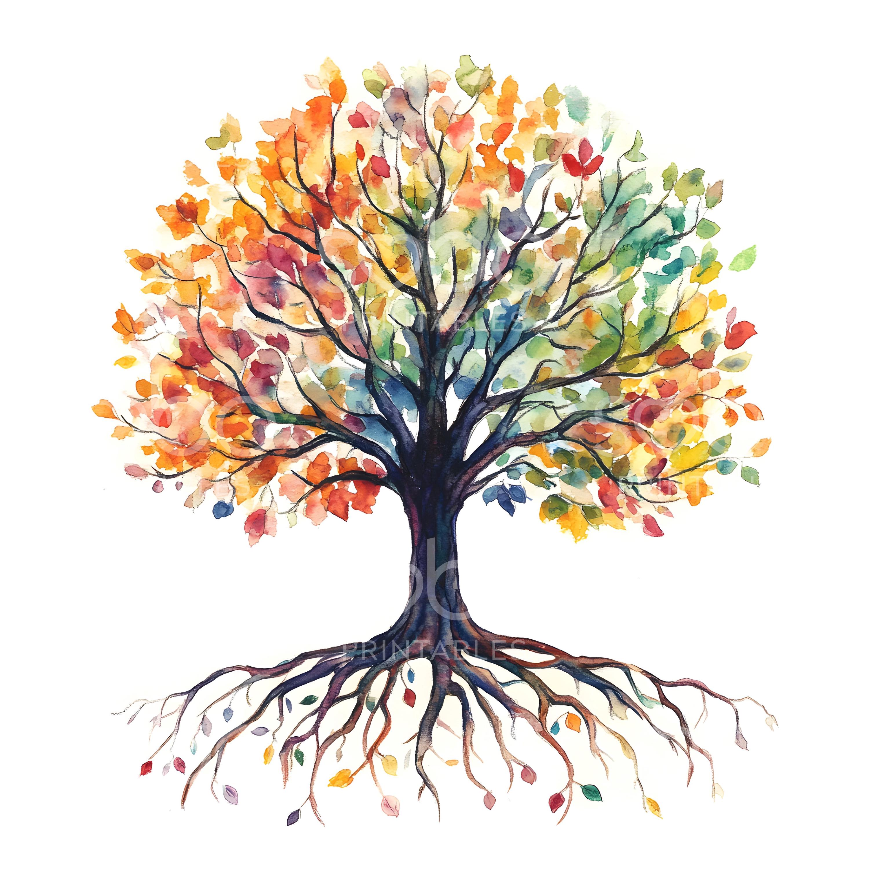 22 Rainbow Tree of Life Clipart, Family Tree, Oak Tree, Printable ...