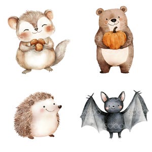 17 Autumn Woodland Animals Clipart, Nursery Art, Fall Animals Clipart ...