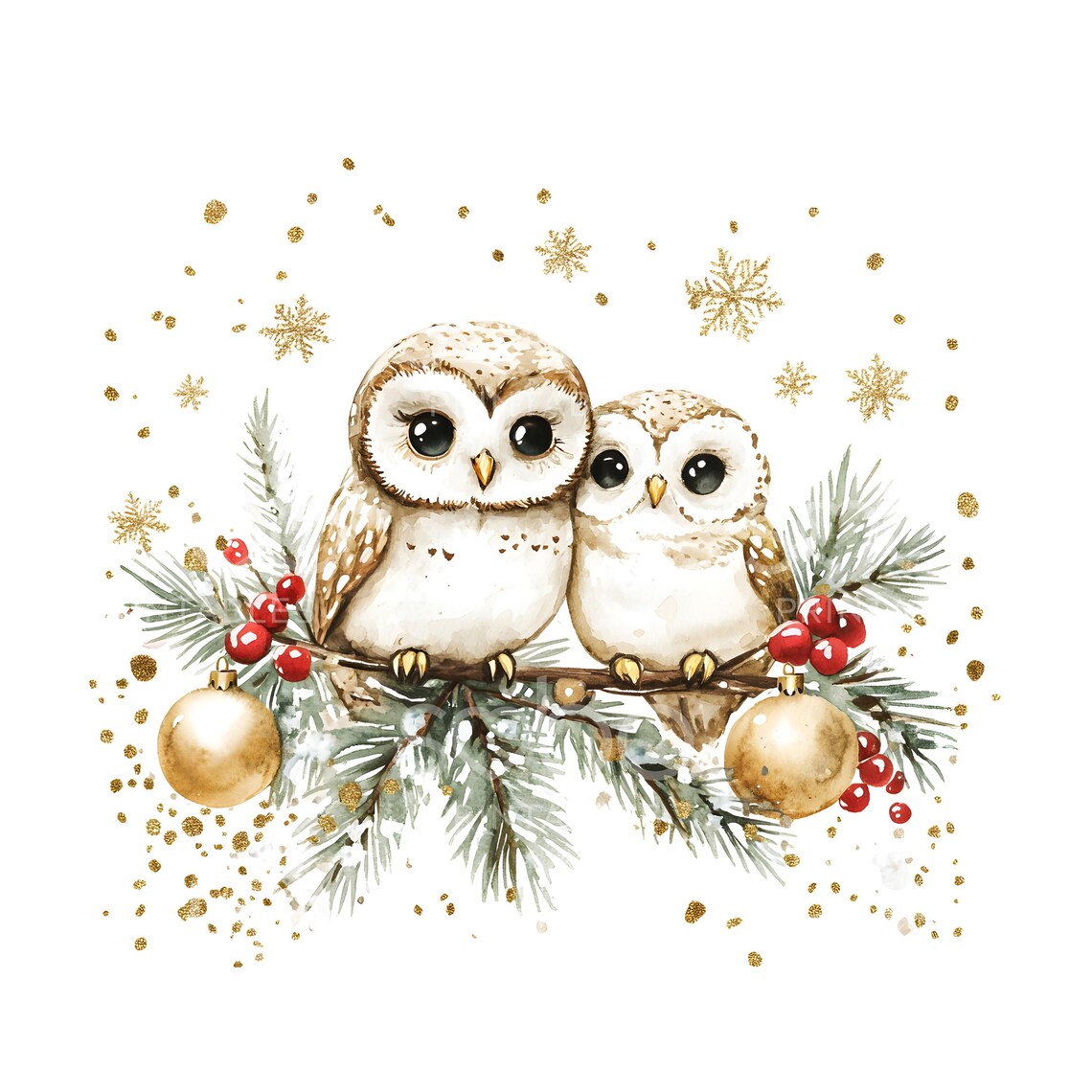 21 Christmas Owls Clipart, Christmas Owls, Christmas Owl Couple ...