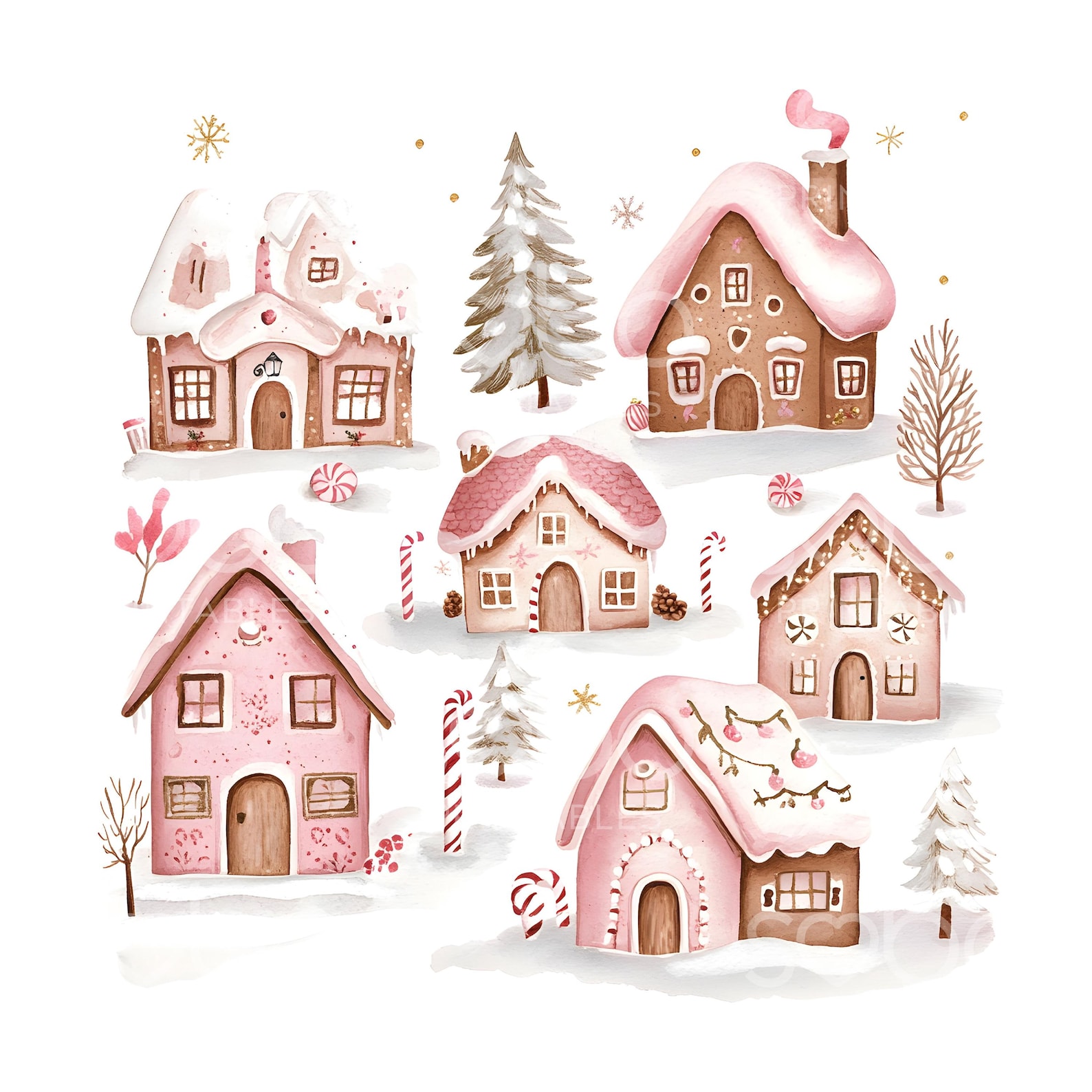 31 Gingerbread Village Clipart, Gingerbread Houses, Christmas ...