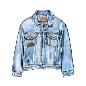 21 Denim Jacket Clipart, Cute Jeans Jacket, Jacket Watercolor Clipart ...