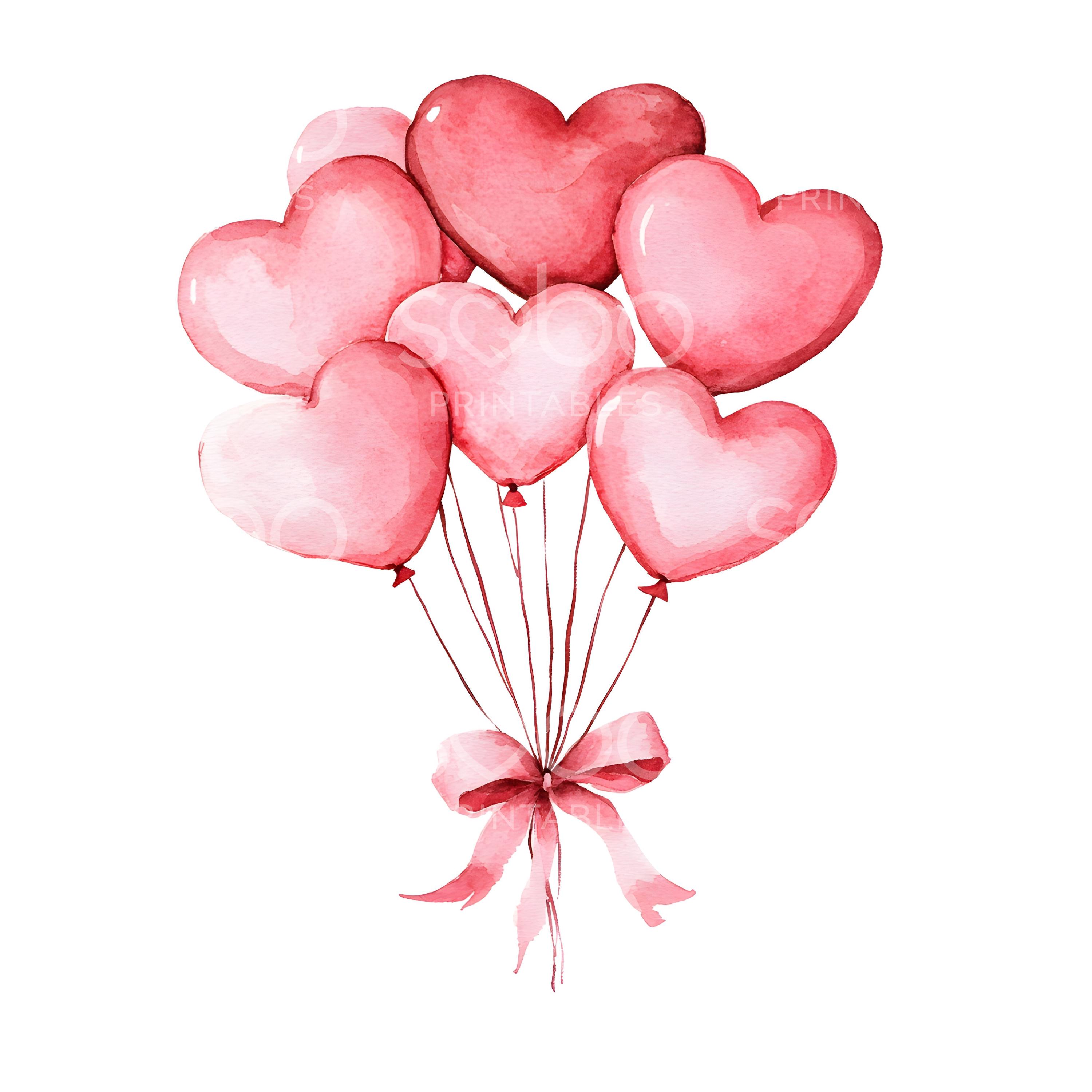 22 Cute Valentine Day Balloons Clipart, Coquette Heart Balloons ...