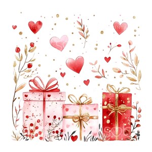 22 Valentine's Day Wrapped Gifts Clipart, Wrapped Presents, Valentine ...