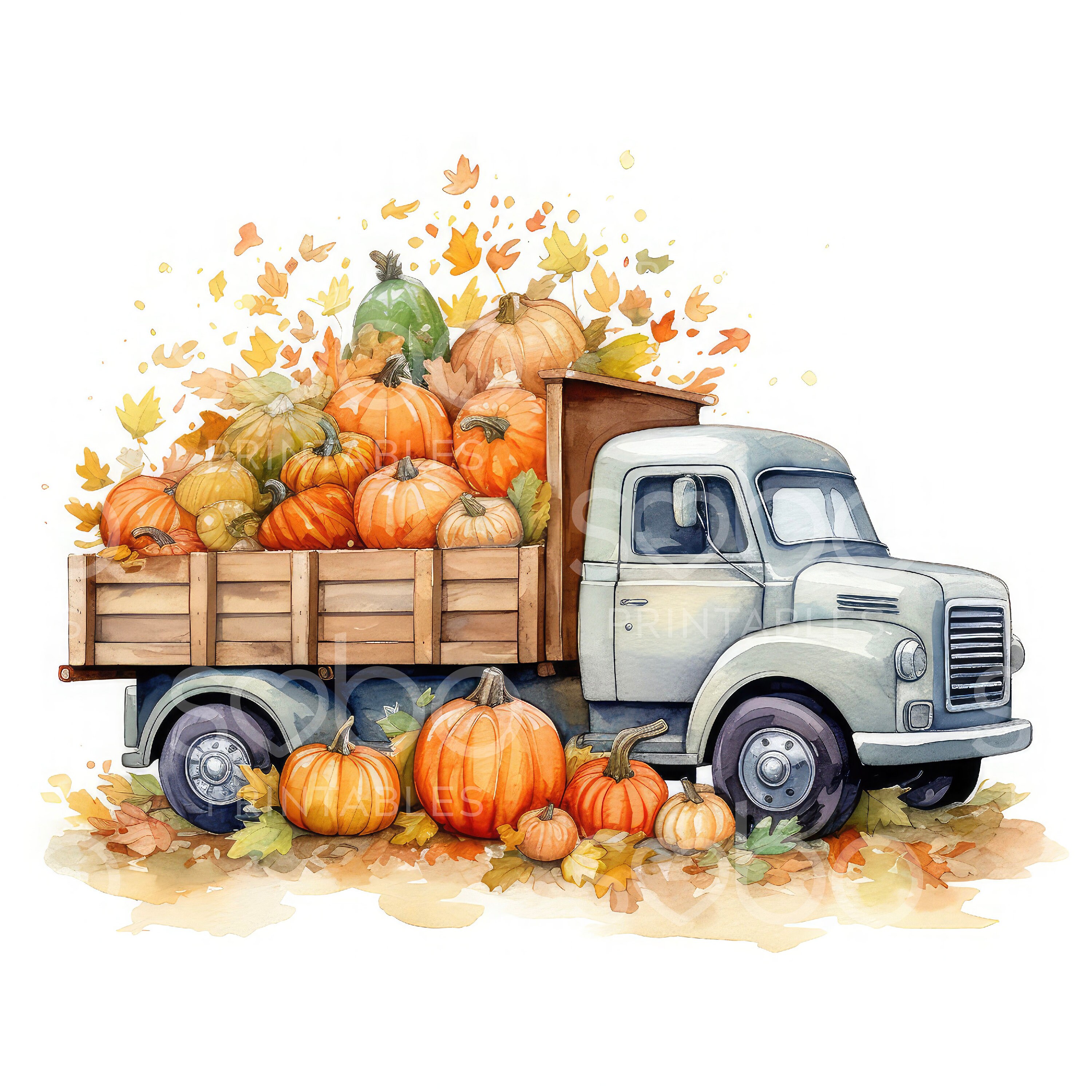 Harvest Trucks Clipart - 15 High Quality Jpgs, Digital Paper Craft ...