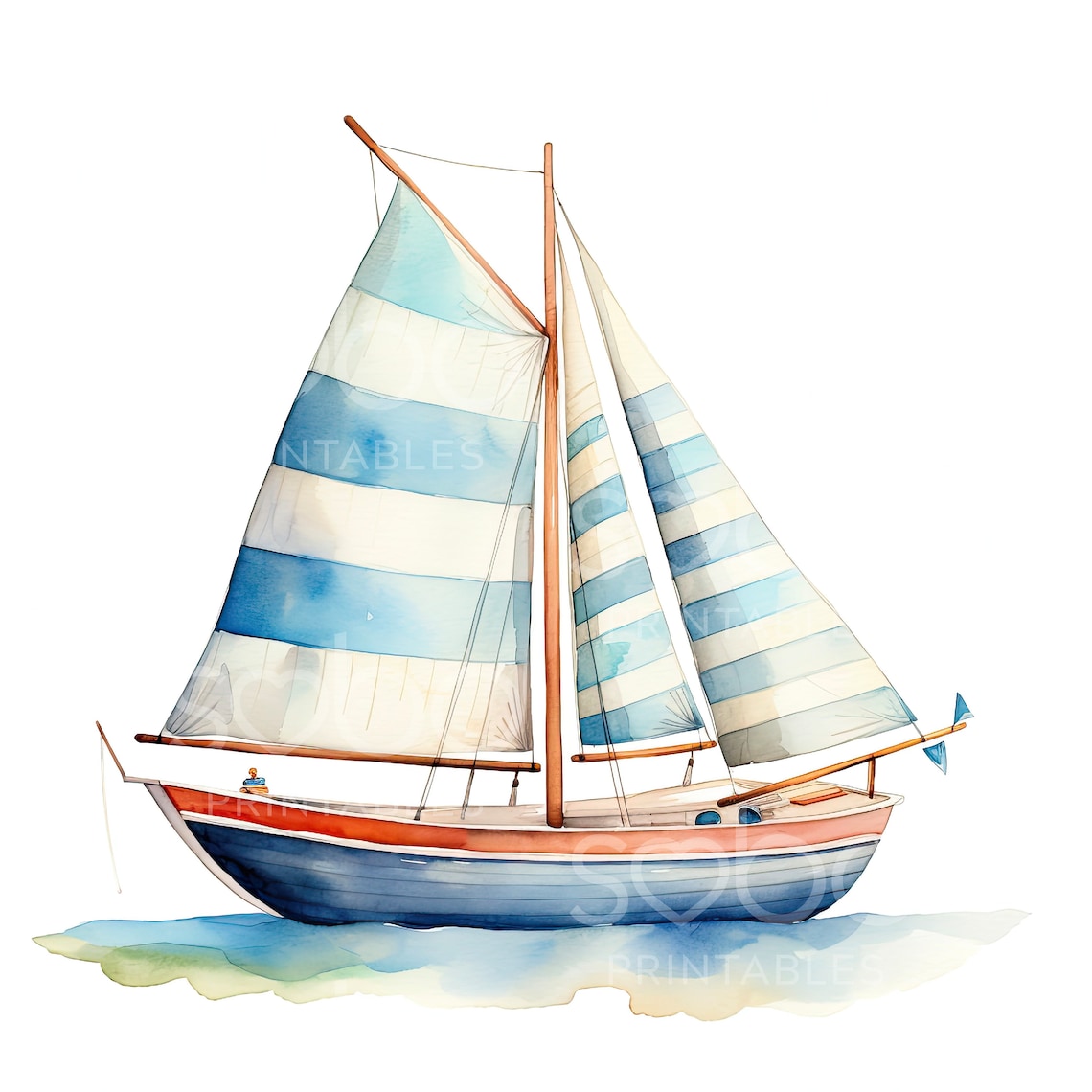 Nautical Sail Boats Clipart 14 High Quality Jpgs, Digital Download ...