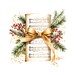 21 Xmas Music Notes Clipart, Christmas Musical Card, Music Notes ...