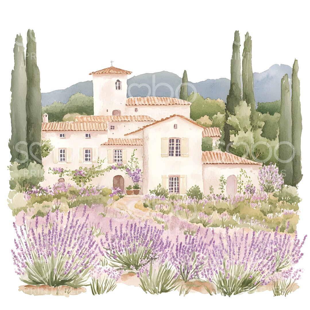 20 Cute Lavender Provence Clipart, Pretty France Countryside ...