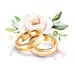 21 Floral Wedding Gold Rings Clipart, Wedding Bands, Printable ...