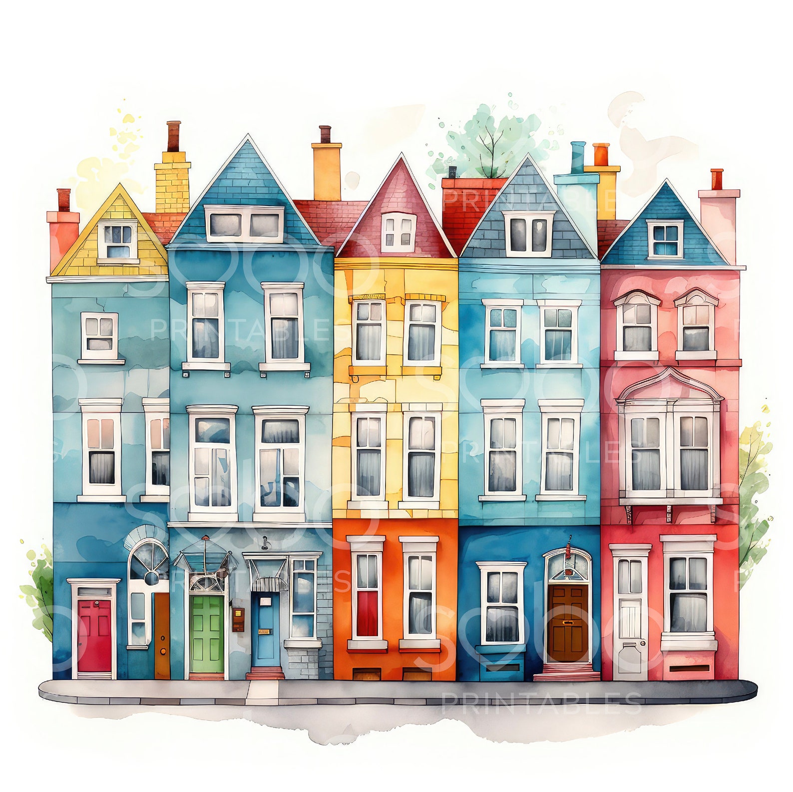 Quirky Houses Clipart 12 High Quality Jpgs, Digital Download, Junk ...