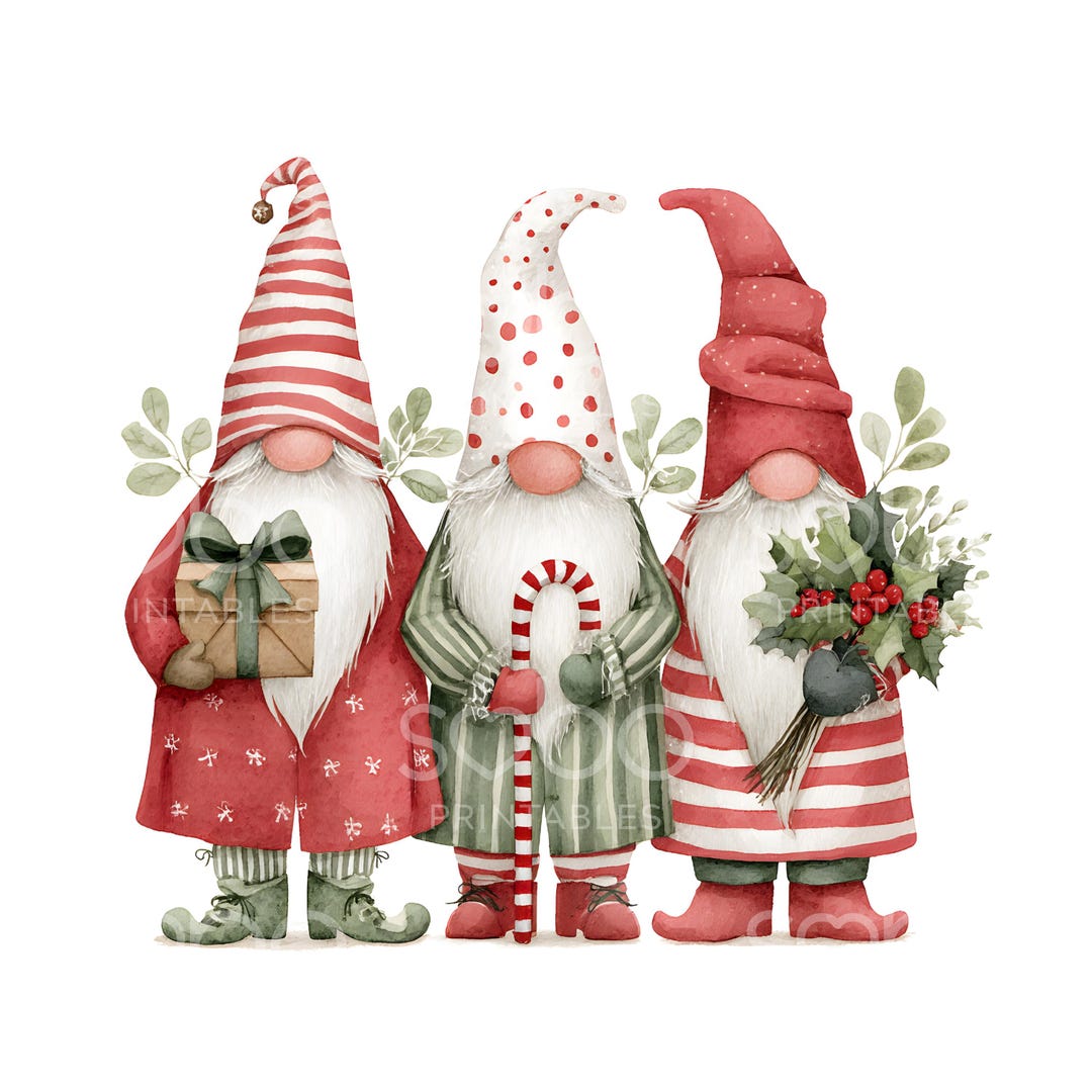 26 Christmas Gnomes Clipart, Xmas Gnome, Cute Christmas Clipart ...