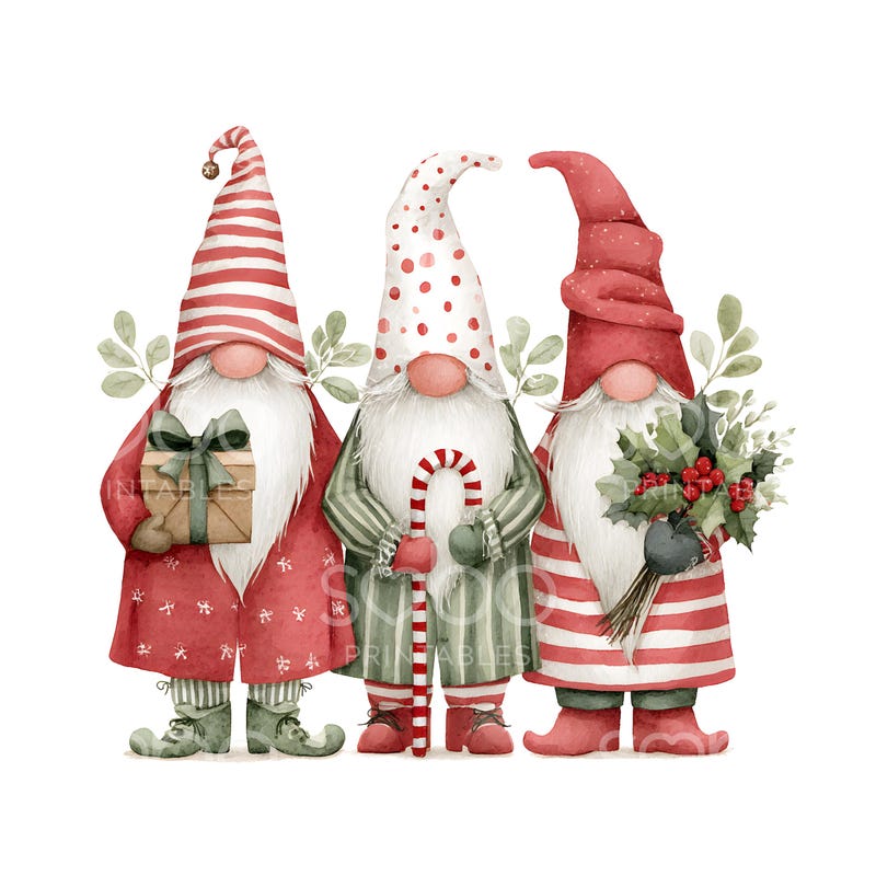 Gnomes for Christmas Clipart - Etsy UK