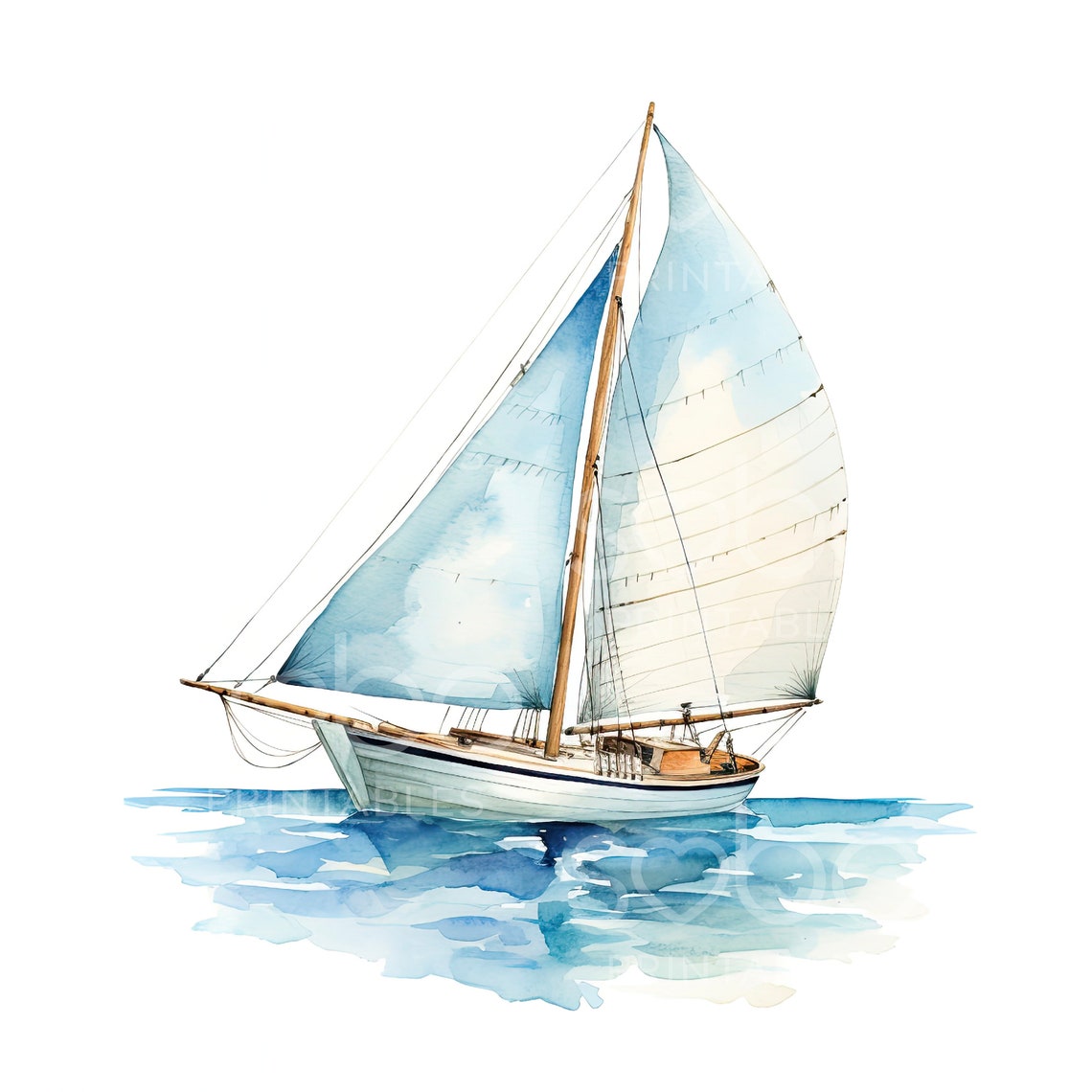 Nautical Sail Boats Clipart 14 High Quality Jpgs, Digital Download ...