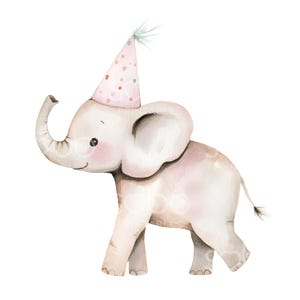 21 Baby Elephant Birthday Clipart, Cute Elephant, Baby Safari Animal ...