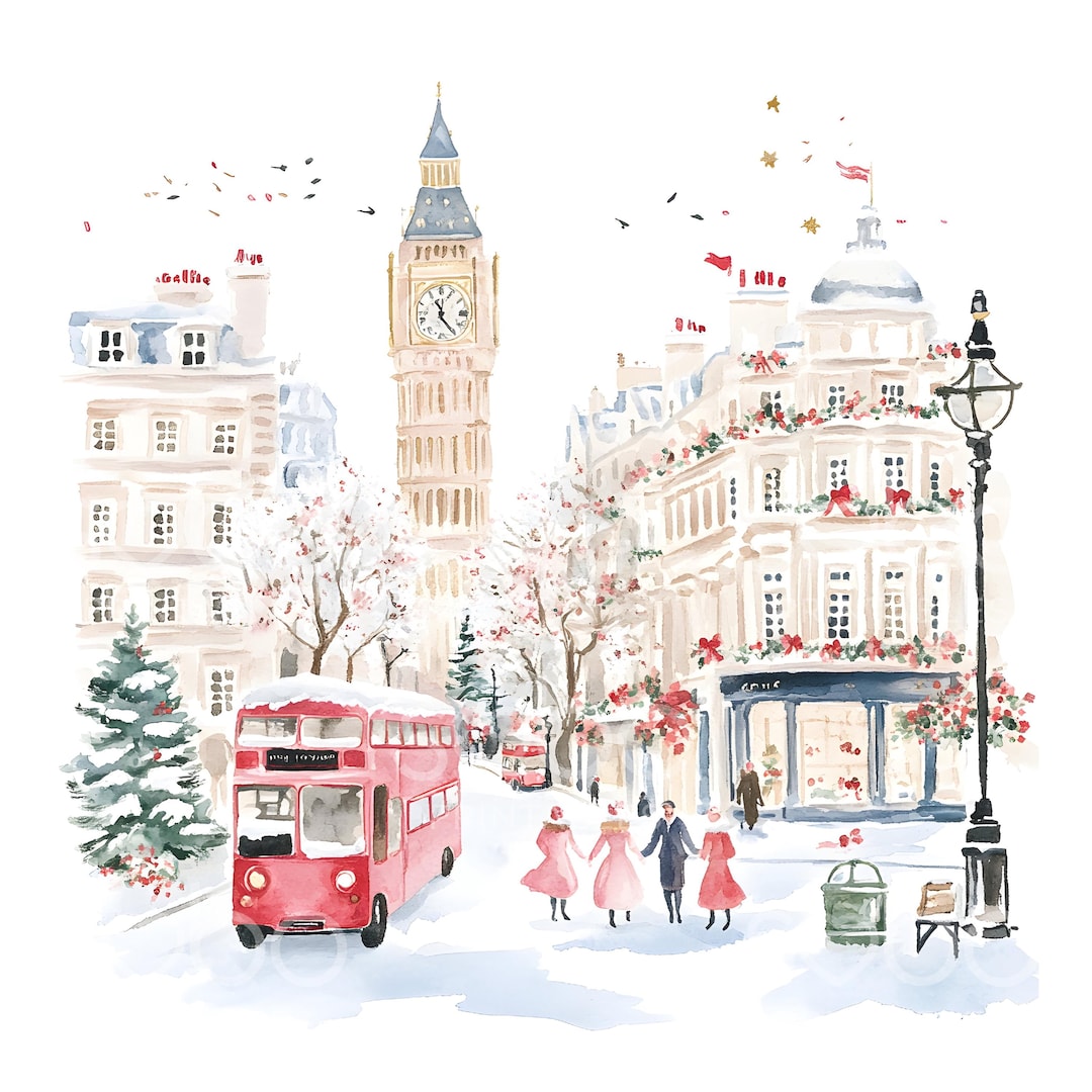 25 Christmas in London Clipart, Winter London, Cute London Travel ...