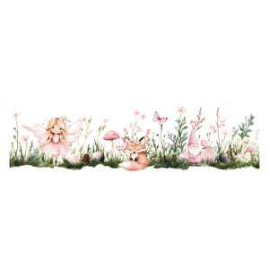 6 Fairy Garden Clipart Borders, Unicorn Pink Fairy Garden, Enchanted ...