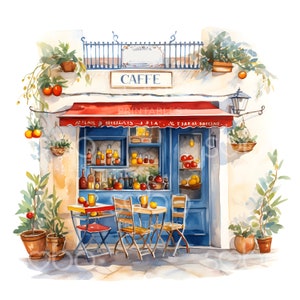 Italian Cafes Clipart - 11 High Quality Jpgs, Wall Art, Digital ...